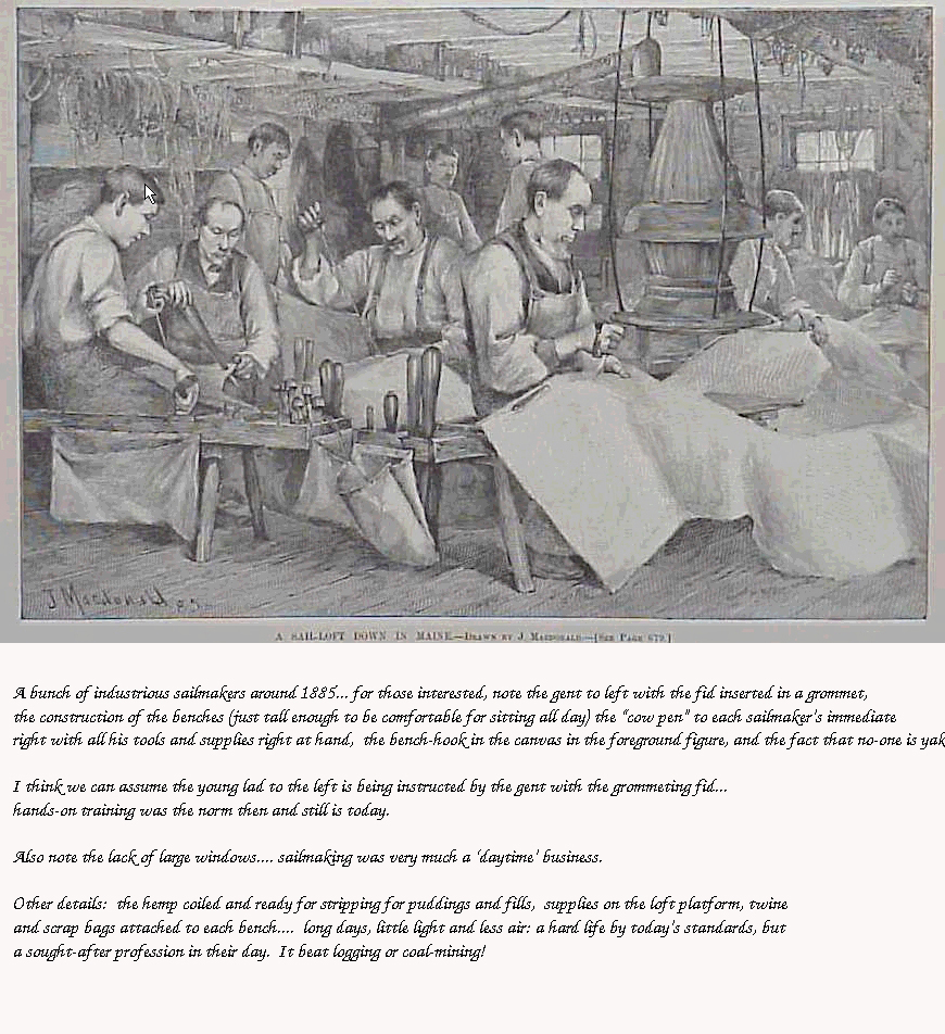 Sailmaking and sailmaker's tools. sail making, canvas sewing