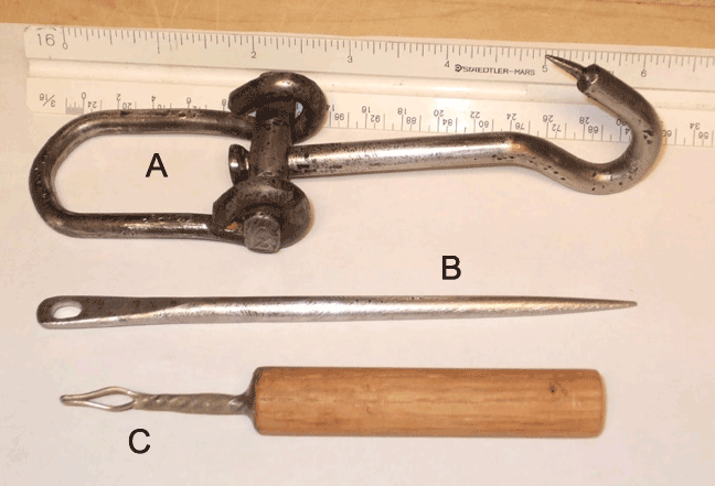 Sailmaking tools and items