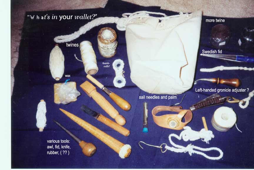 Sailmaking tools and items
